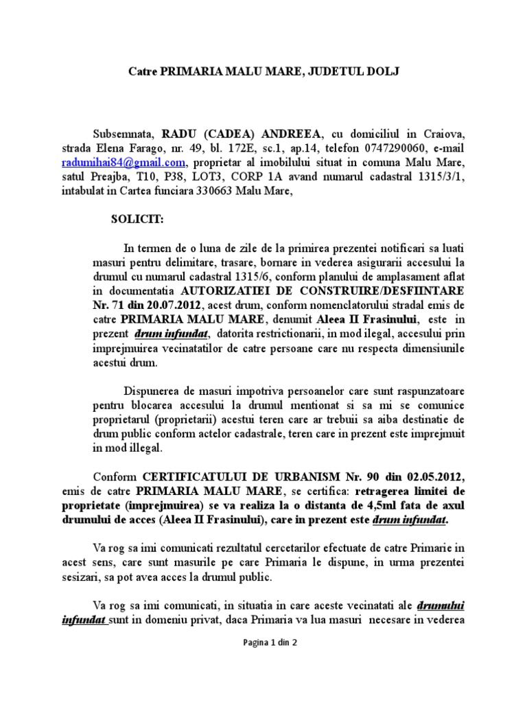 Cerere Primarie | PDF