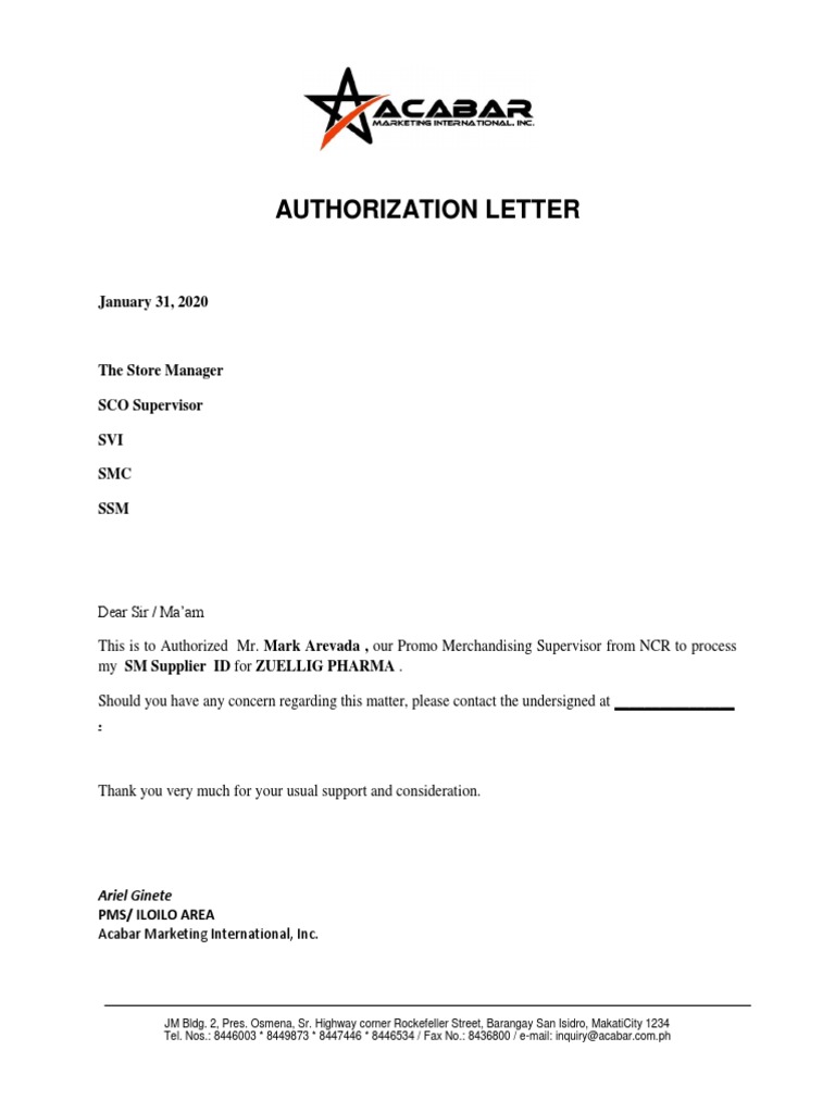 Autorization Letter | PDF