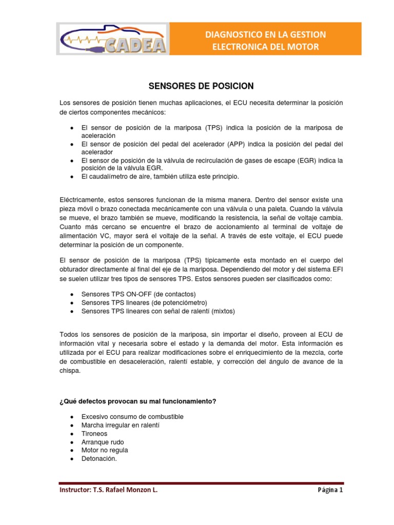 Sensores TPS | PDF | voltaje | Sensor