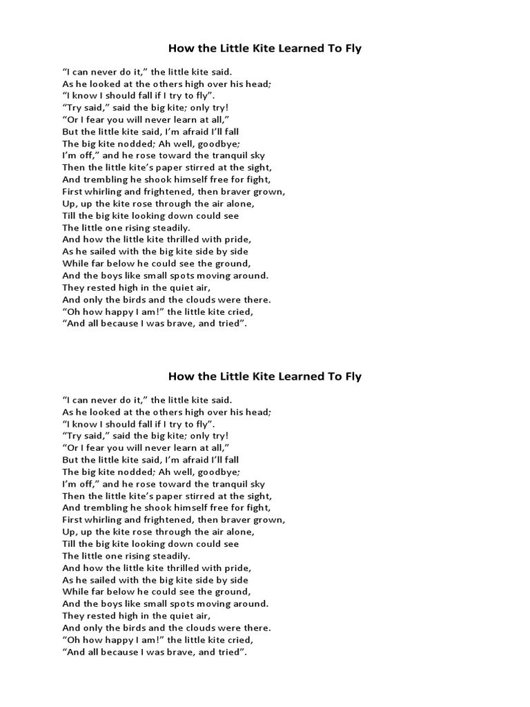 How The Little Kite Learned To Fly | PDF