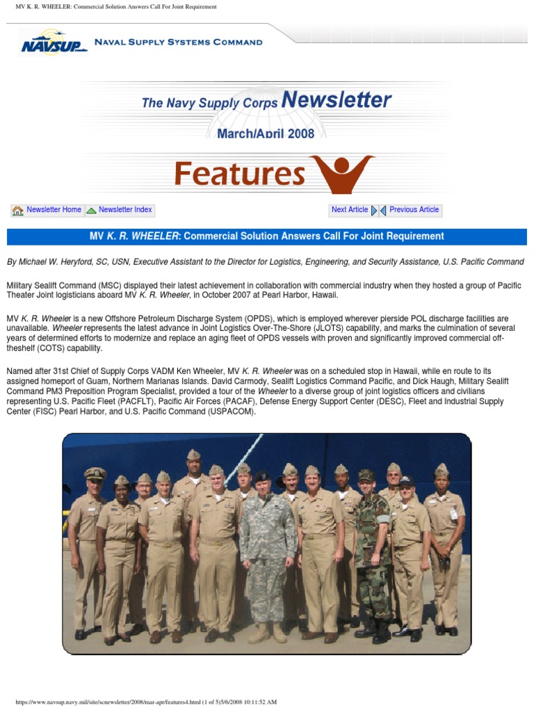 MV WHEELER Commercial OPDS | PDF | Military | Water Transport