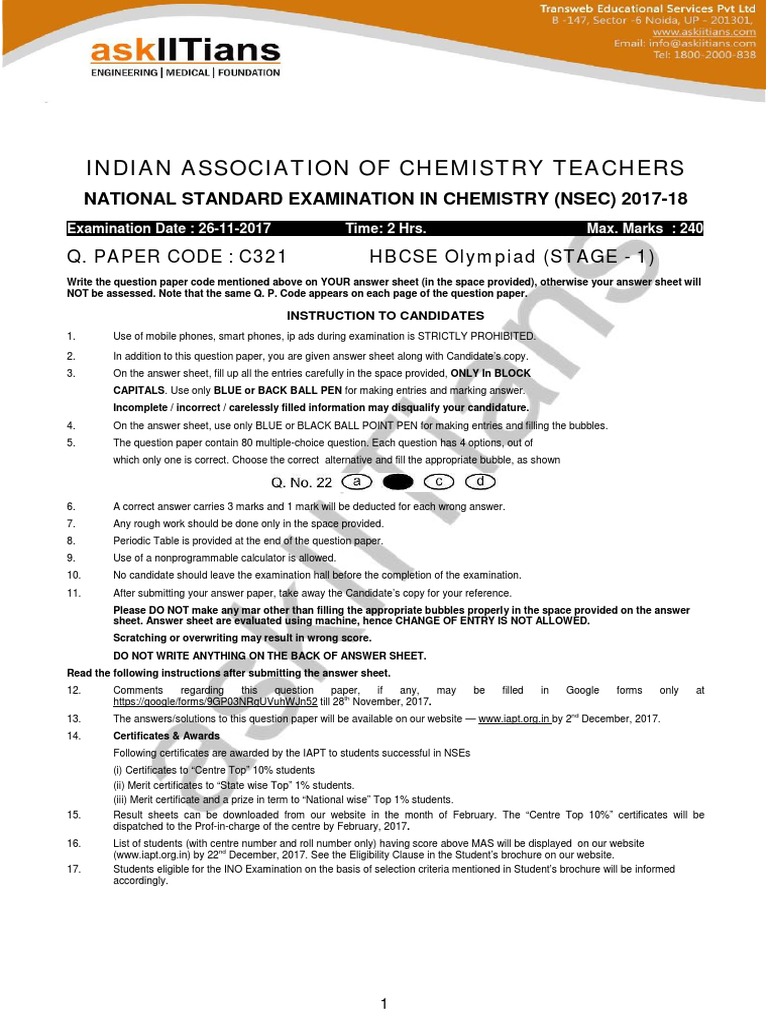 Nsec Solved Past Paper 2017 PDF | PDF | Molar Concentration | Titration