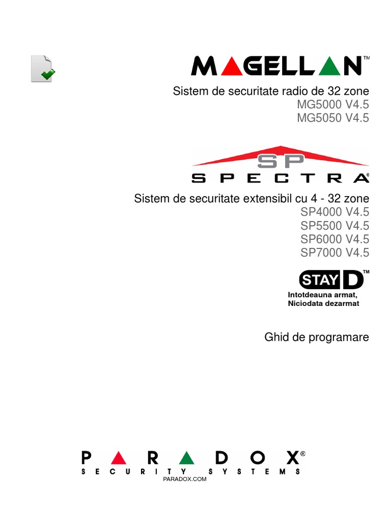 Manual Programare Paradox Spectra Magellan | PDF