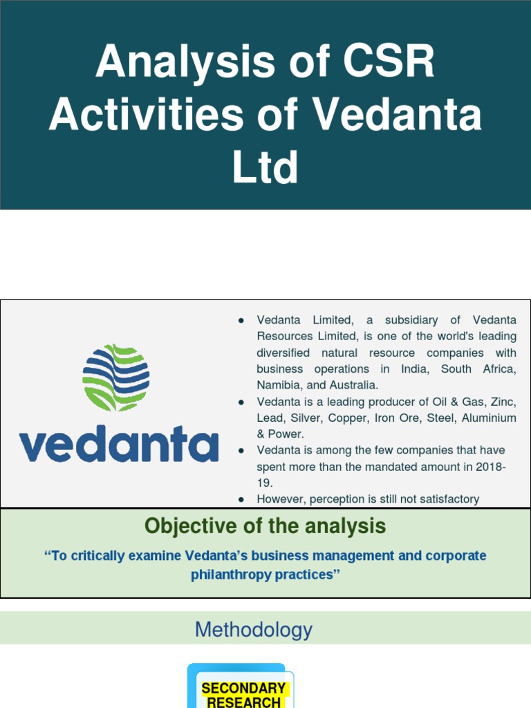 Analysis of CSR Activiites of Vedanta | PDF | Corporate Social ...