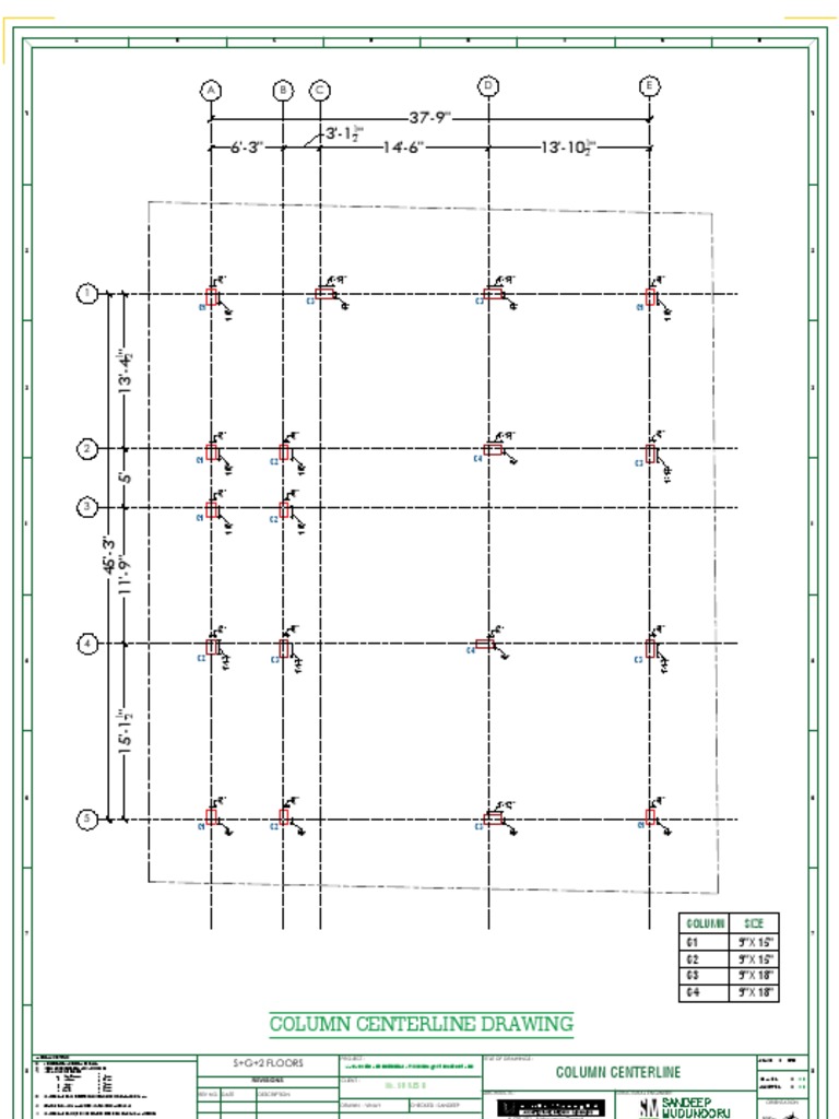 Column Centre Line | PDF | Economic Sectors | Civil Engineering
