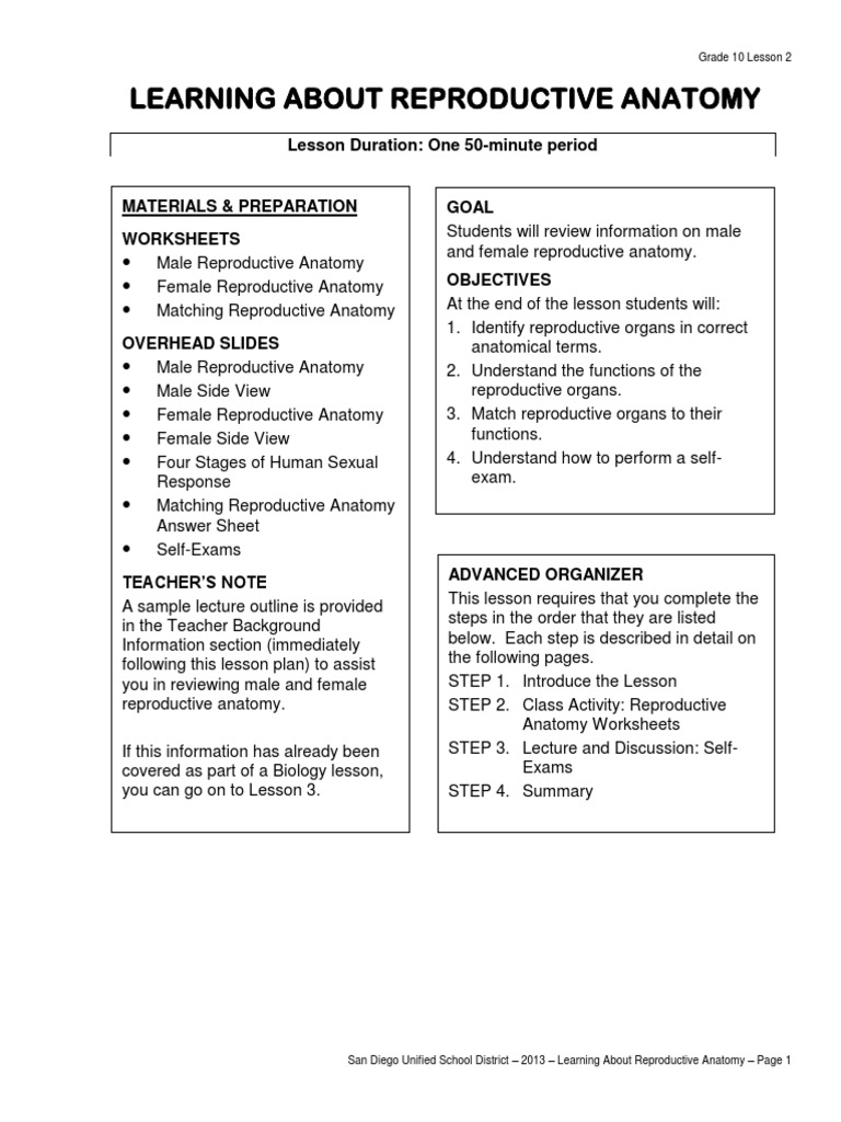 Grade10 Lesson2 ReproductiveAnat - 1 | PDF | Reproductive System | Semen