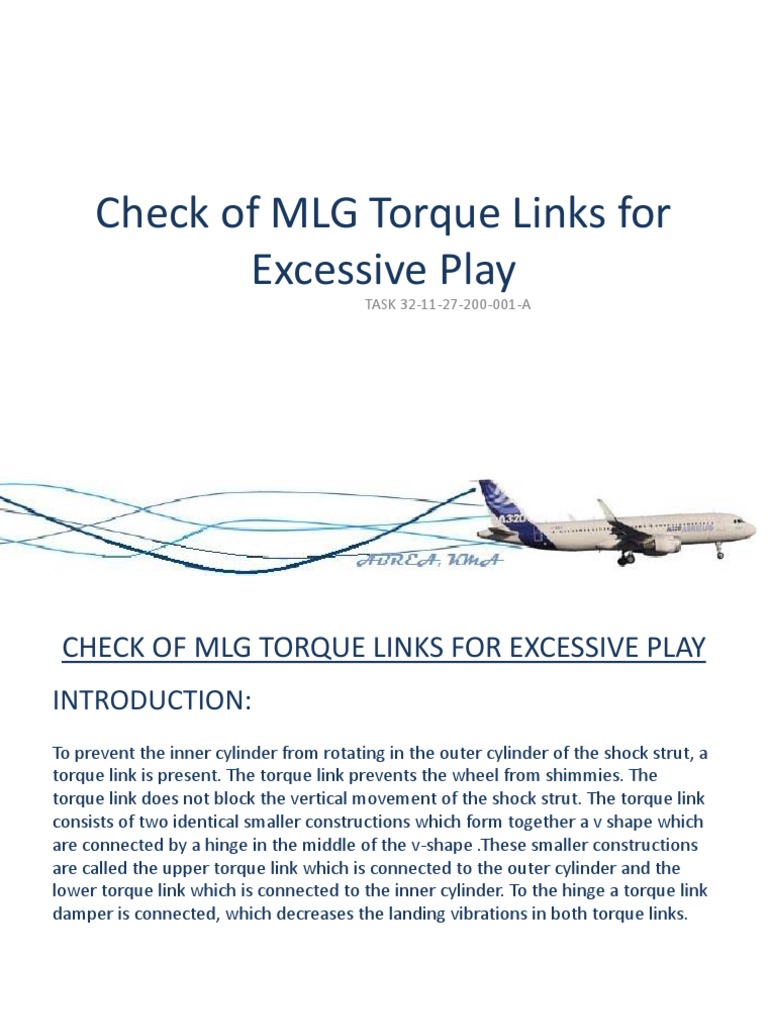 Check of MLG Torque Links For Excessive Play | PDF | Landing Gear | Gear