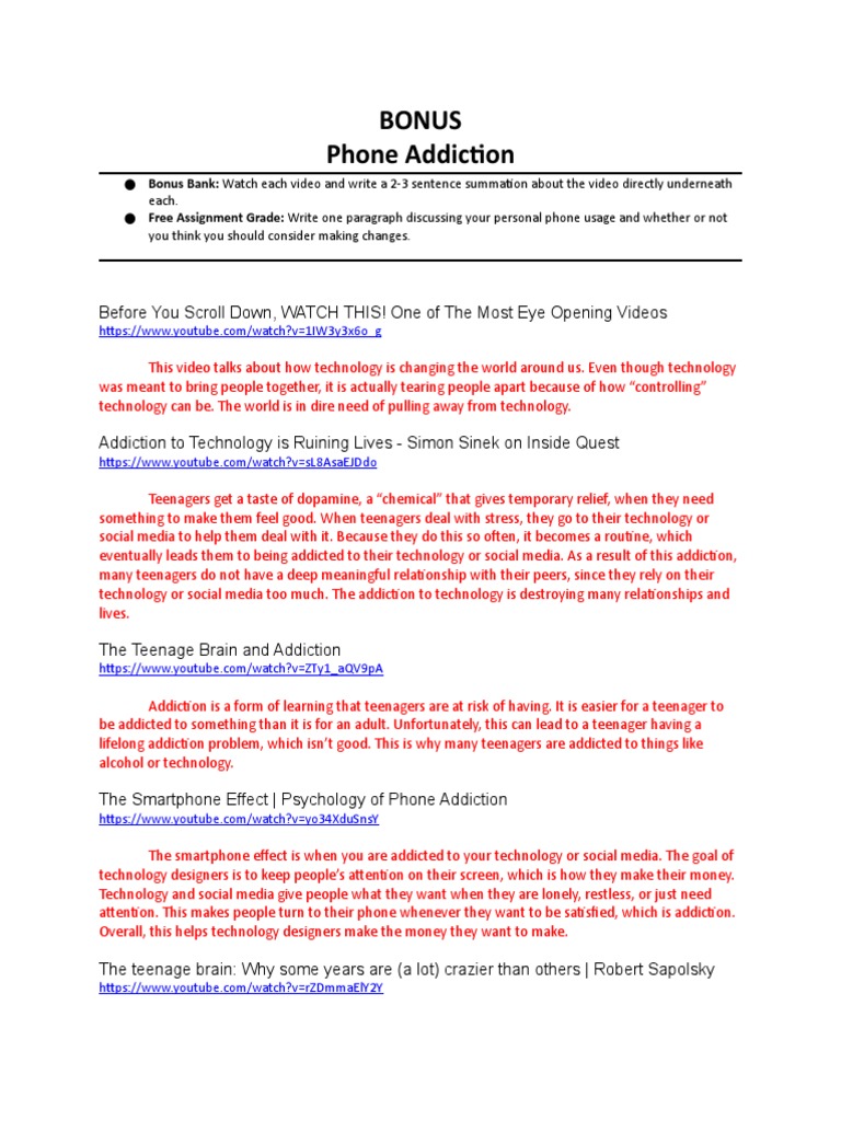 Phone Addiction | PDF | Adolescence | Social Media