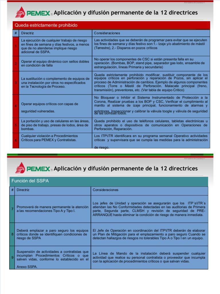 12 Directrices de Pemex | PDF | Science | Ciencia y Tecnología
