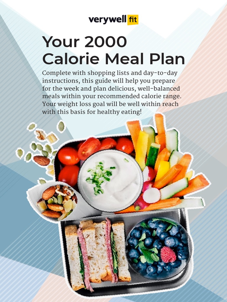 2000 Calorie Meal Plan PDF | PDF | Drink | Cooking