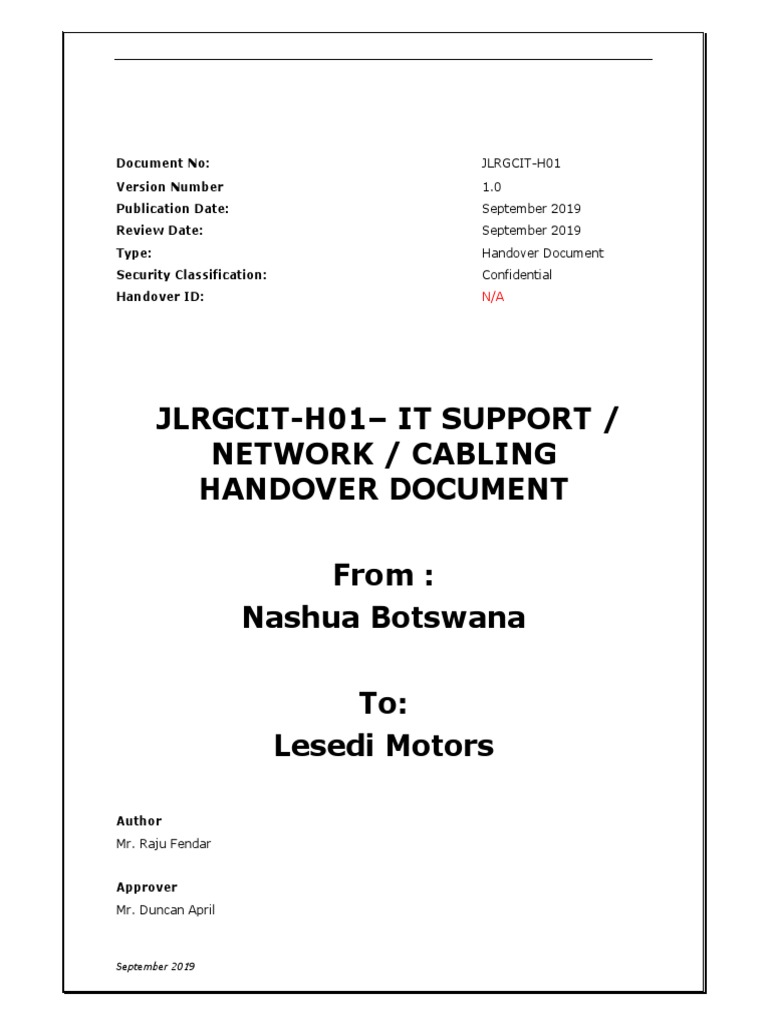 Handover Documentation (Very Important) | PDF | Router (Computing ...