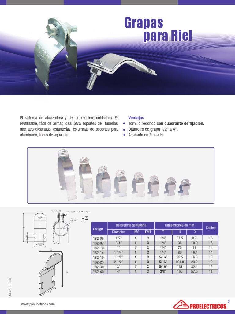 Grapas para Riel - Unistrut | PDF | Ingeniería mecánica