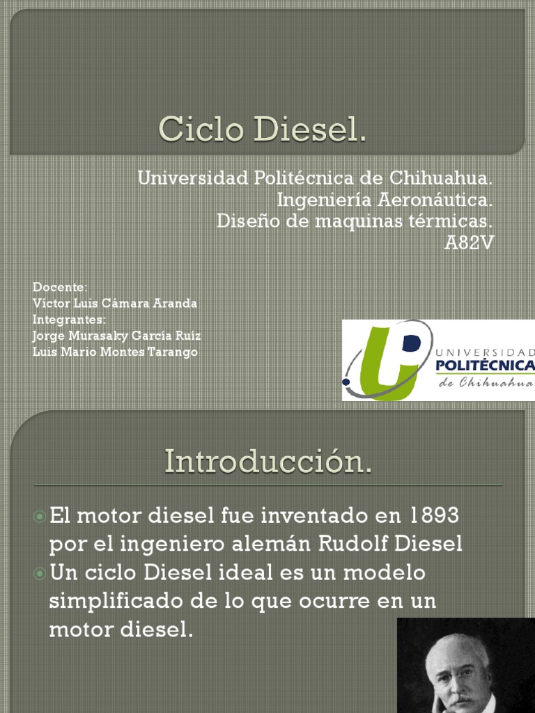 Ciclo Diesel | PDF | Motor diesel | Mecánica de Medios Continuos