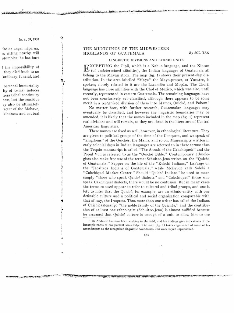 Sol Tax: Si Ting | PDF | Ethnic Groups | Map