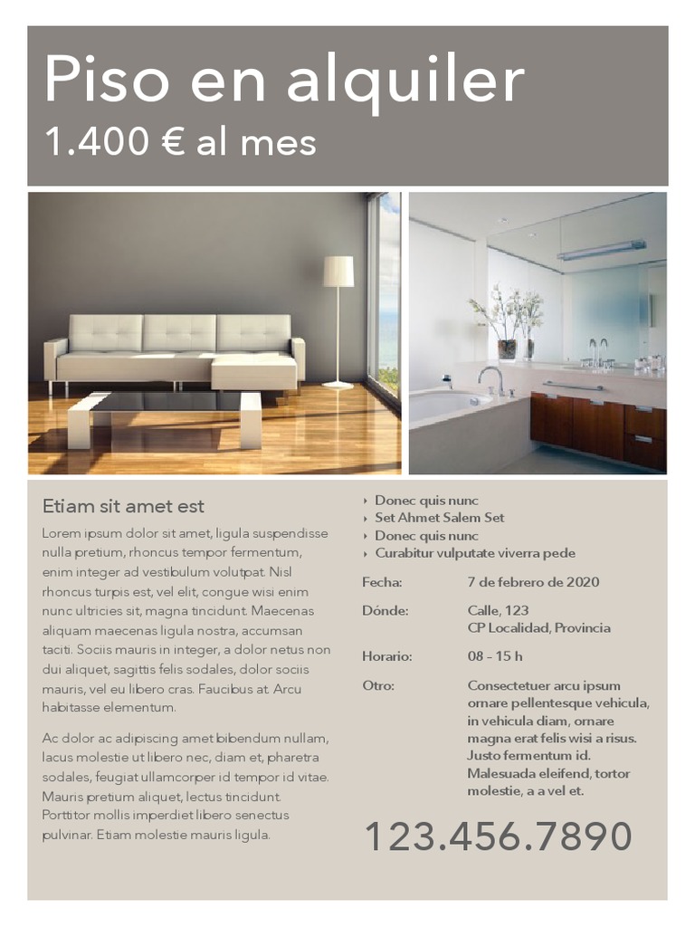 Plantilla para Anuncio de Alquiler Sencilla y Facil de Usar | PDF