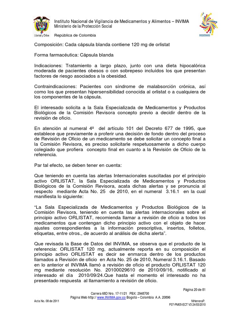 Orlistat PDF | PDF | Obesidad | Medicamentos con receta