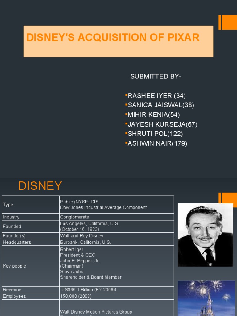 Disney'S Acquisition of Pixar | PDF | Pixar | The Walt Disney Company