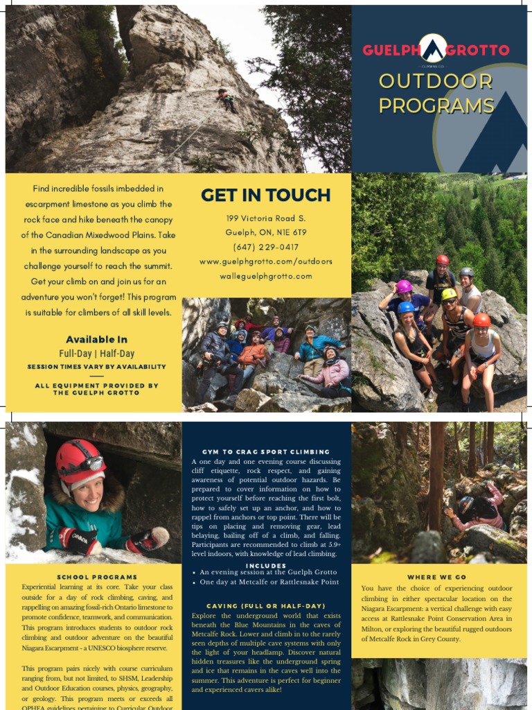 Outdoor Adventures Brochure - Multi Colour | PDF | Rock Climbing ...
