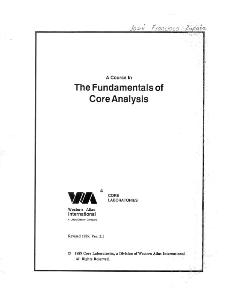 Corelab - Fundamentals of Core Analysis | PDF