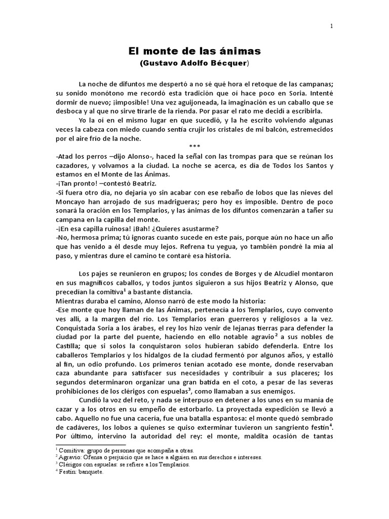 El Monte de las Ánimas: Relato de Terror | PDF | Caballeros templarios