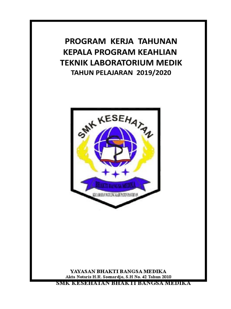 Program Kerja Teknik Laboratorium Medik | PDF | Bisnis