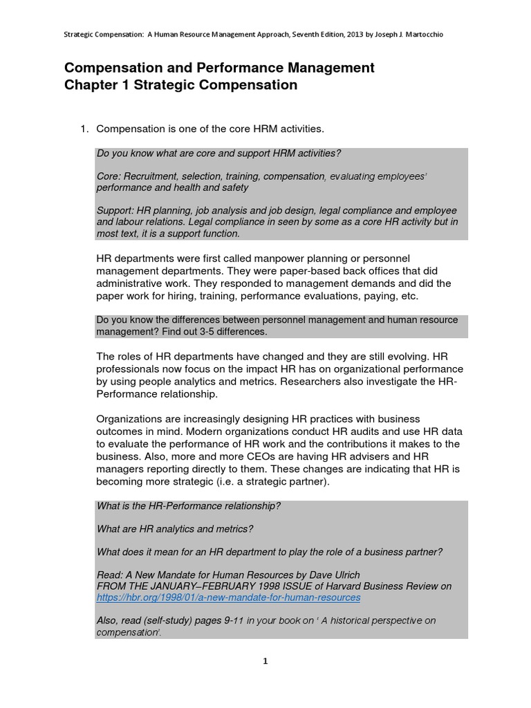Compensation Chap 1-2 PDF | PDF | Human Resource Management | Employee Benefits