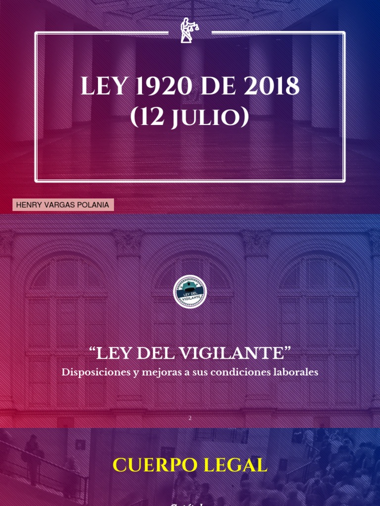 Presentación Ley 1920 de 2018 | PDF | Cooperativa | Seguro