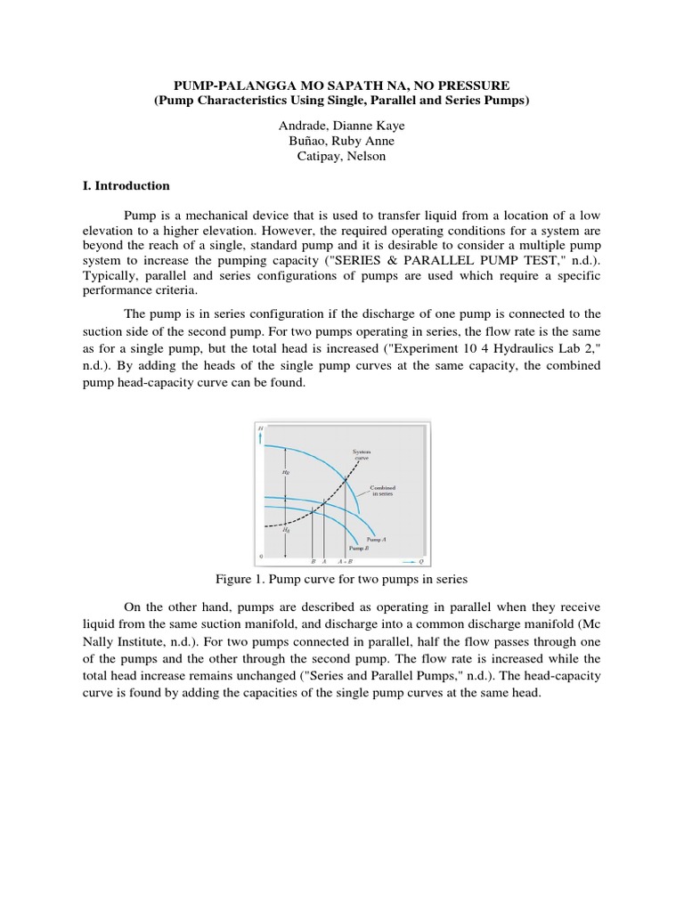 Pumps in Series and Parallel | PDF | Pump | Flow Measurement