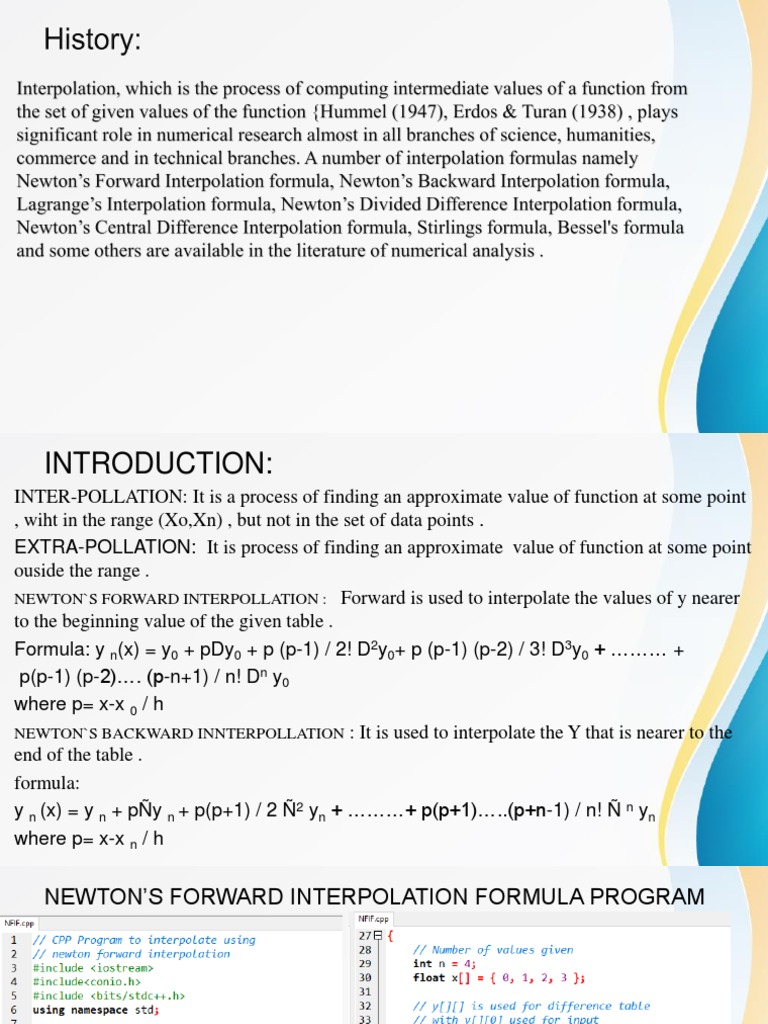 Newton Forward and Backward Interpolation | PDF