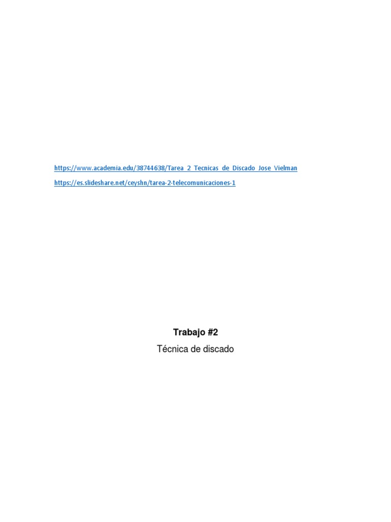 Técnicas de Discado en Telecomunicaciones | PDF | Teléfono | Circuito ...