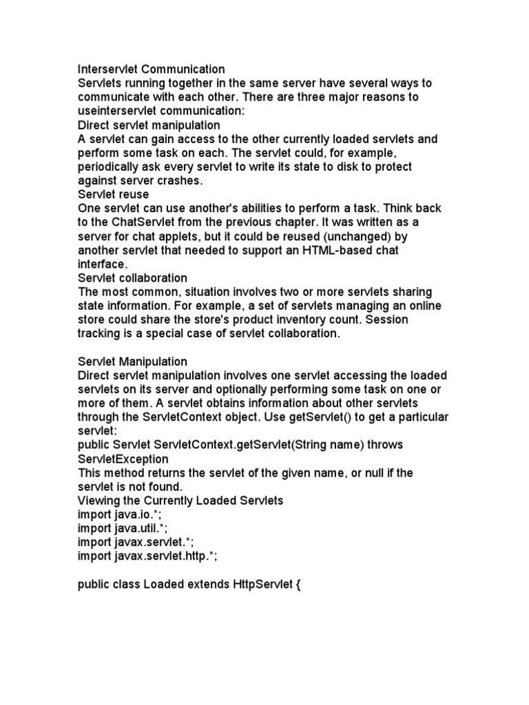 Interservlet Communication Pdf Java Servlet Java Programming 0767