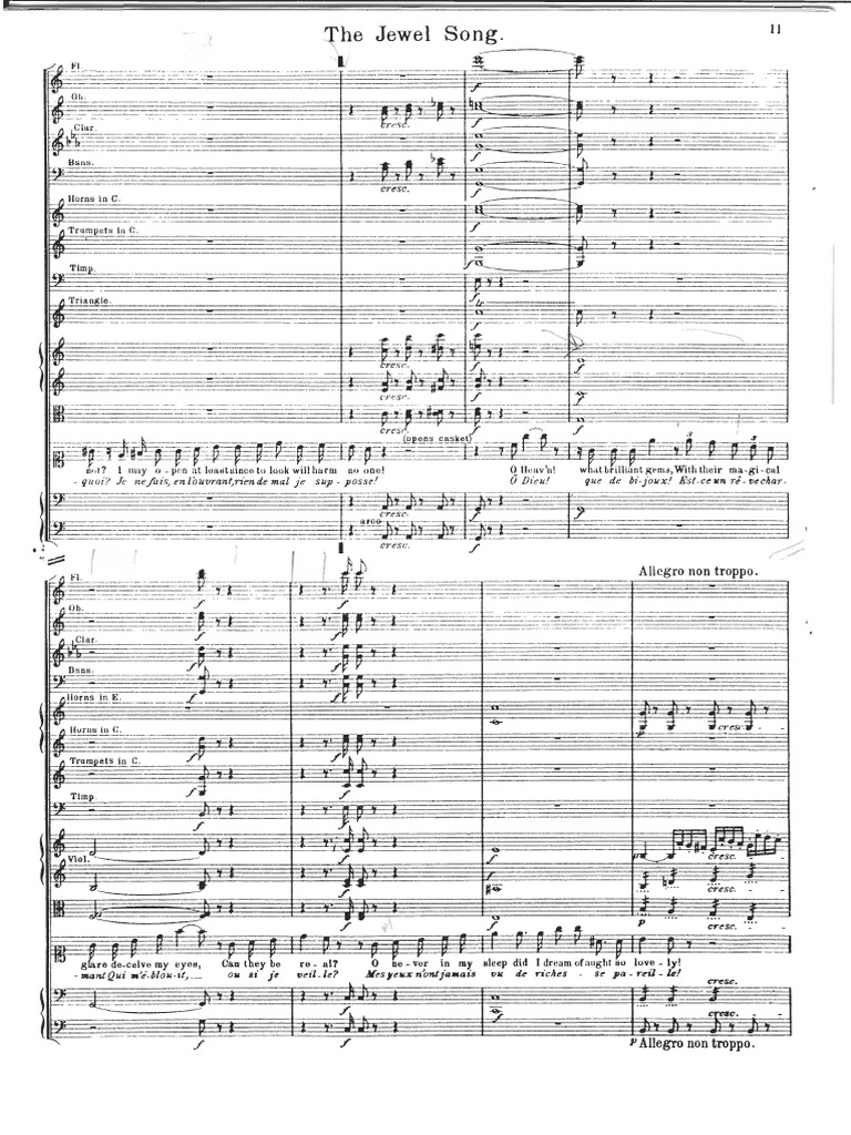 Aria de Las Joyas de Faust Score | PDF