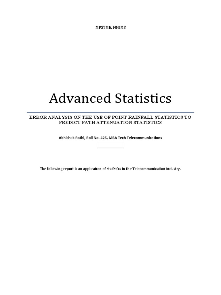 Advanced Statistics Assignment | PDF | Scientific Method | Attenuation