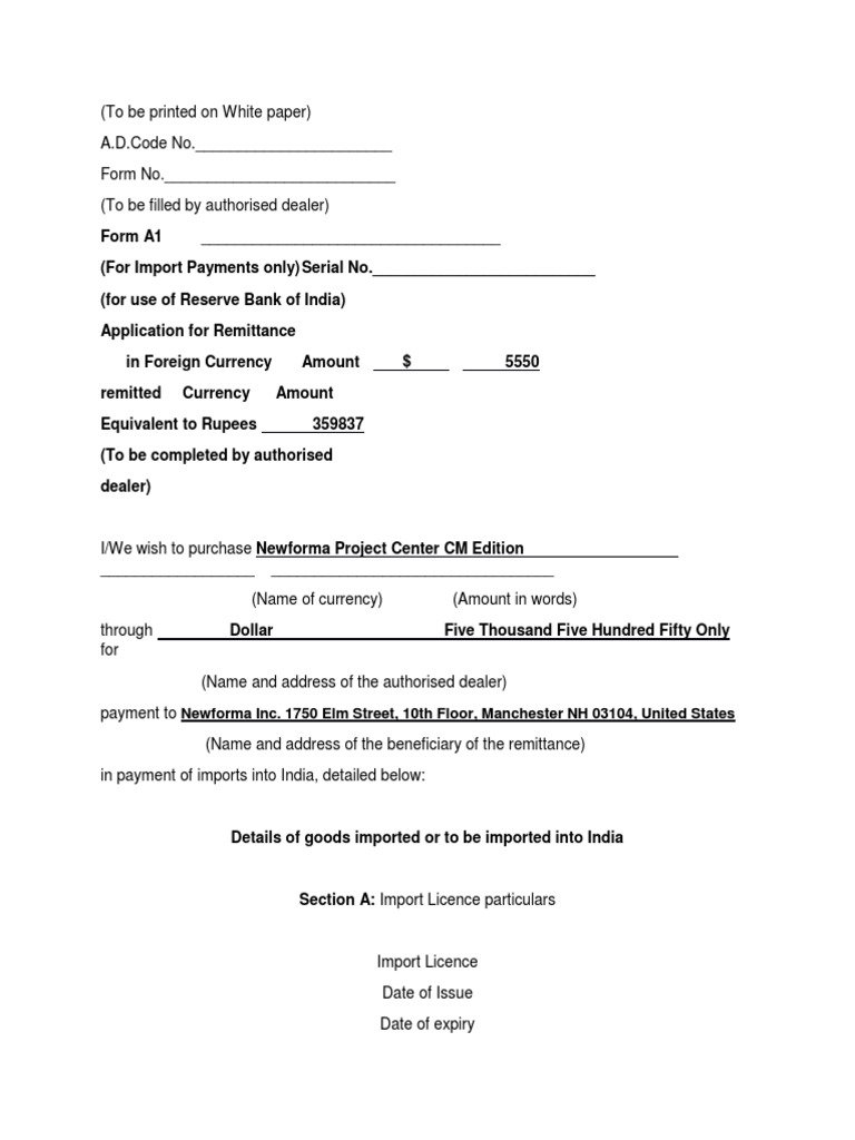 Form A1 | PDF | Invoice | Government
