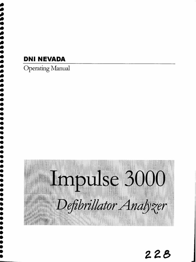 DNI Impulse 3000 Defibrillator Analyser - User Manual PDF | PDF