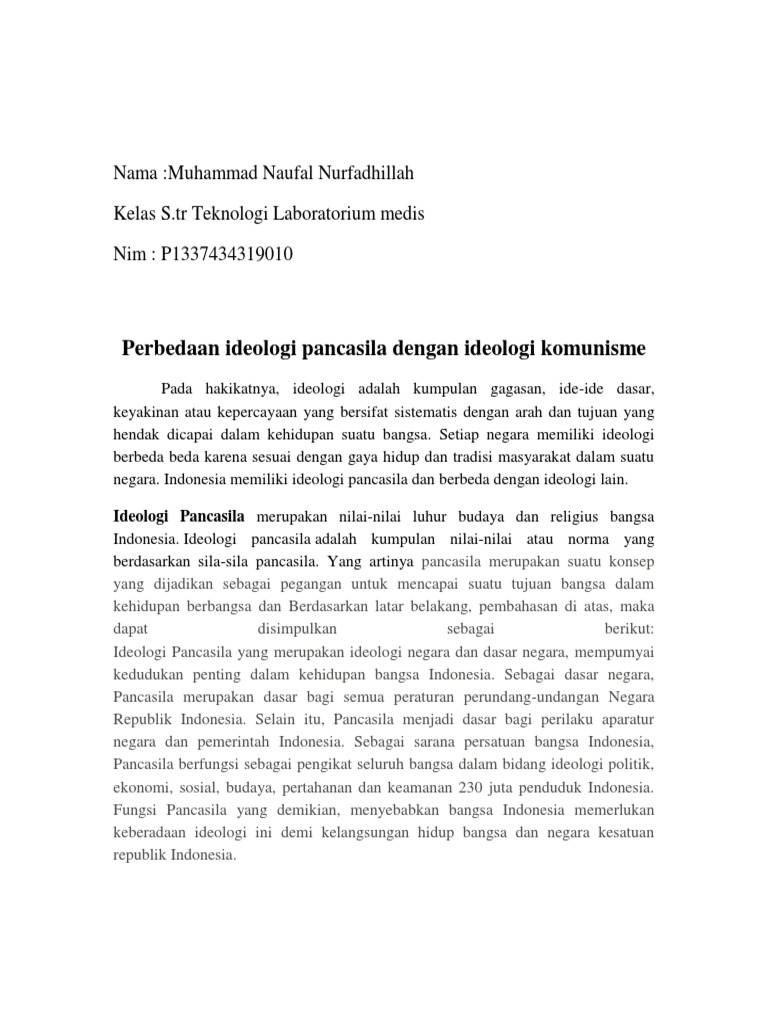 Perbedaan Ideologi Pancasila Dengan Ideologi Bangsa Lain | PDF