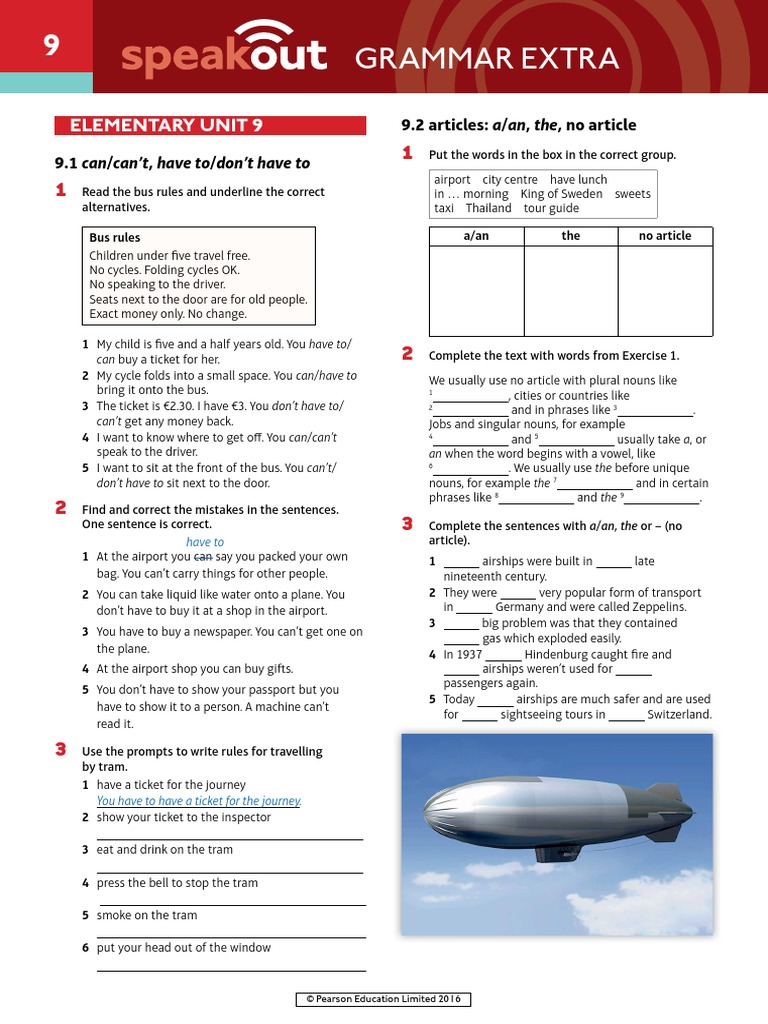 Speakout Grammar Extra Elementary Unit 9 PDF | PDF | Noun | Grammatical Number