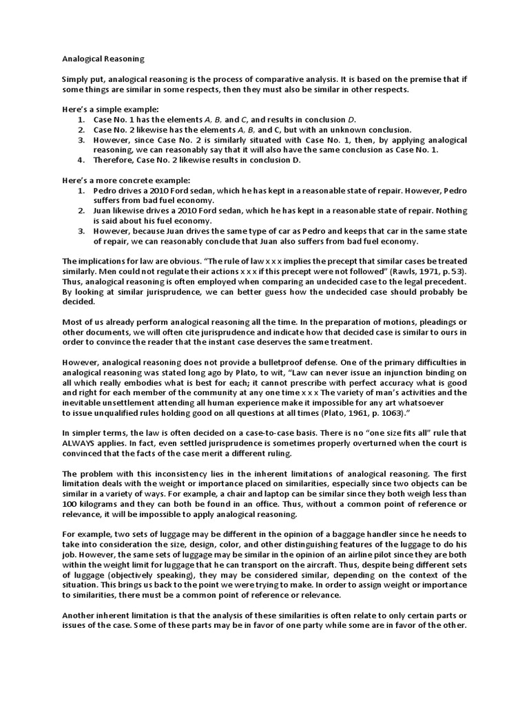 Analogical Reasoning | PDF | Analogy | Reason Analogical Reasoning | PDF | Analogy | Reason