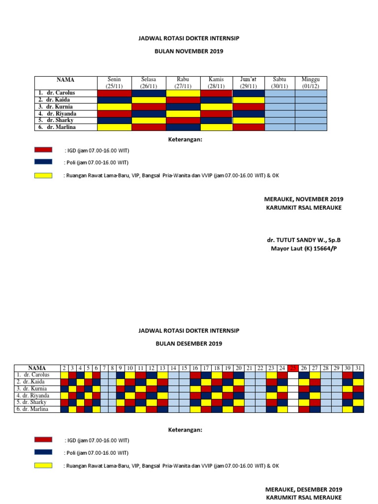Jadwal Internsip Angkatan Iv Rsal Merauke PDF | PDF