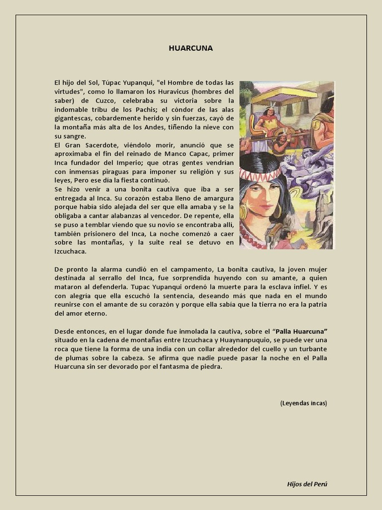 Leyenda de Palla Huarcuna | PDF