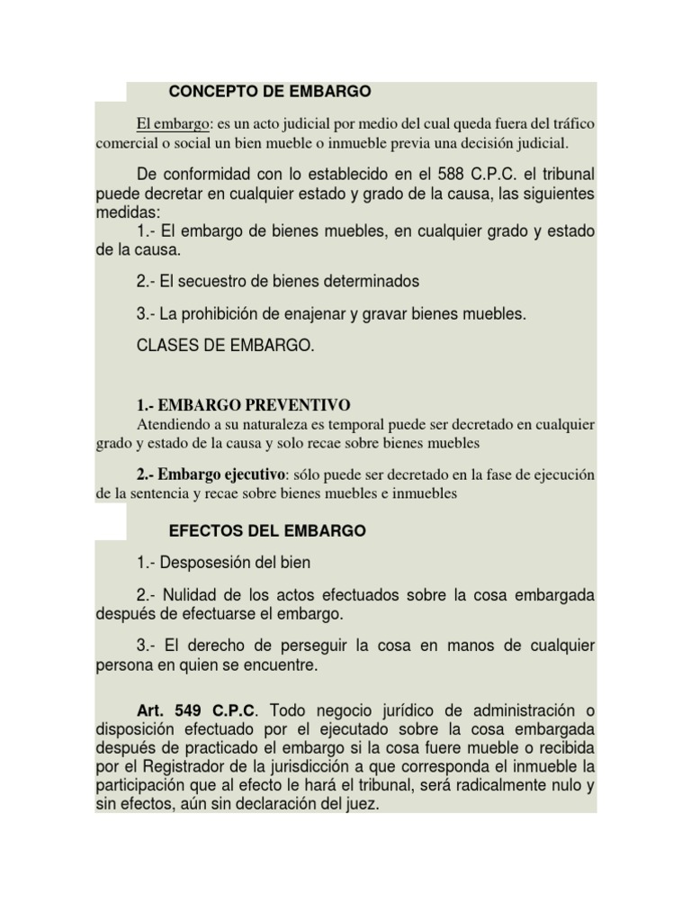 Concepto de Embargo | PDF | Juez | Estado (política)