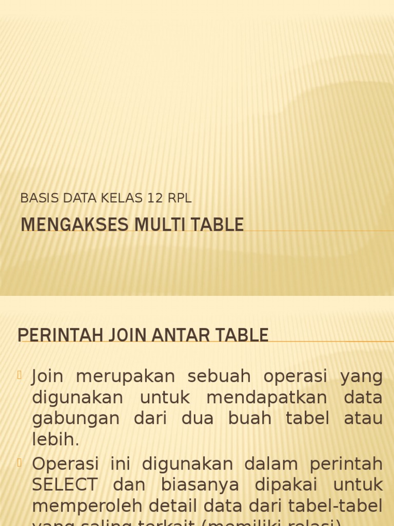 Mengakses Multi Table | PDF