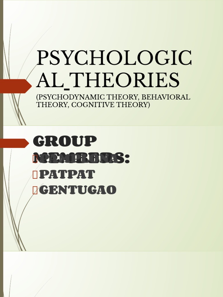 Psychological Theories PDF | PDF | Psychodynamics | Id