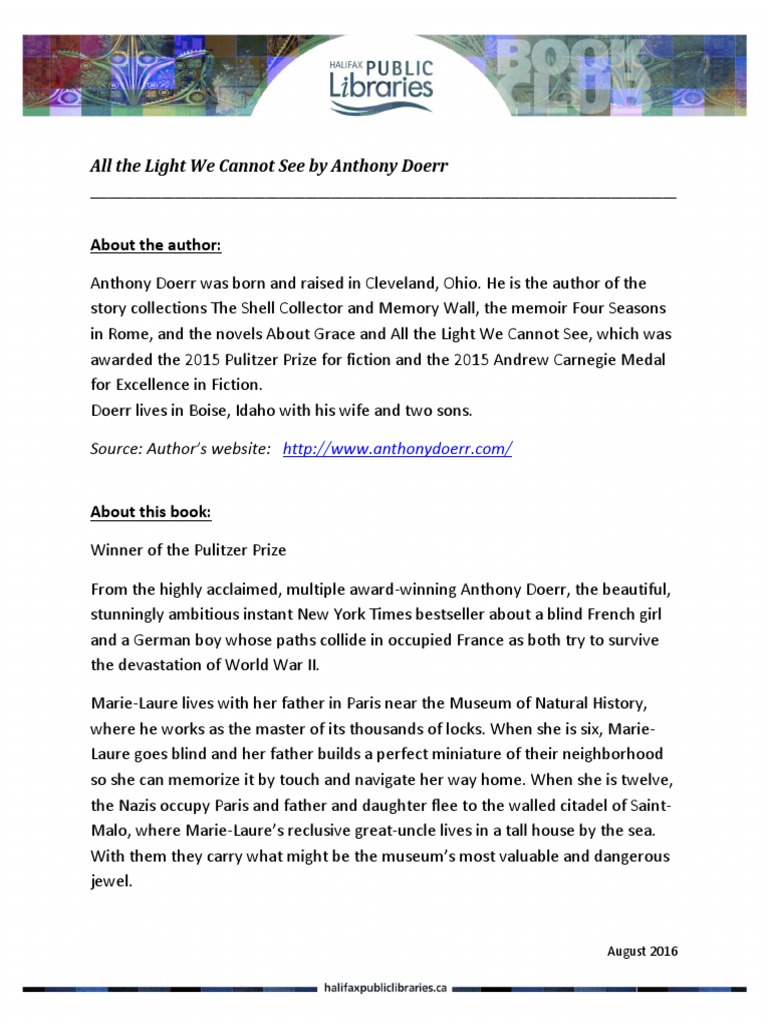 Exploring "All the Light We Cannot See" | PDF | Books