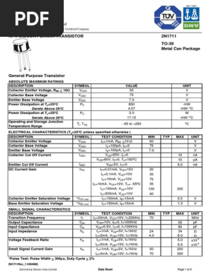 2n1711 Transistor Datasheet Filetype Pdf JLH Class A Headphone