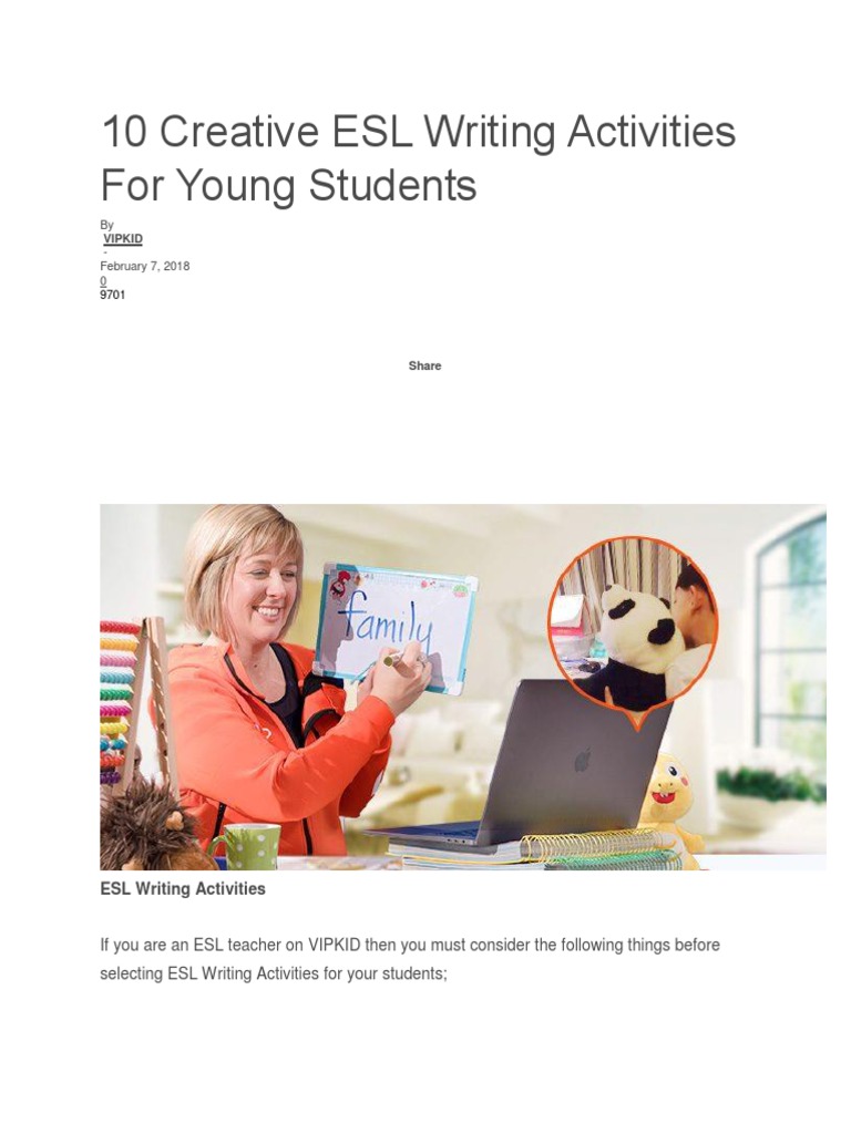 Creative ESL Writing Activities Guide | PDF | English As A Second Or ...