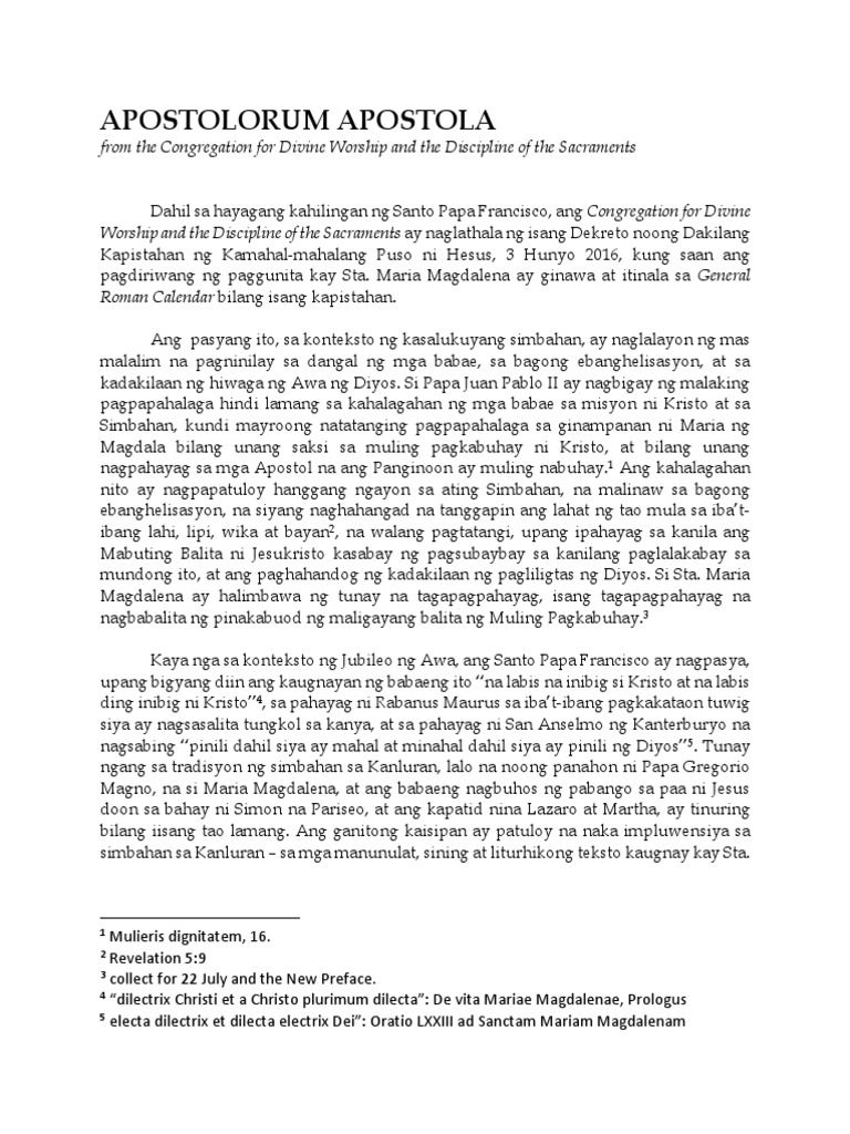 Apostolorum Apostola | PDF