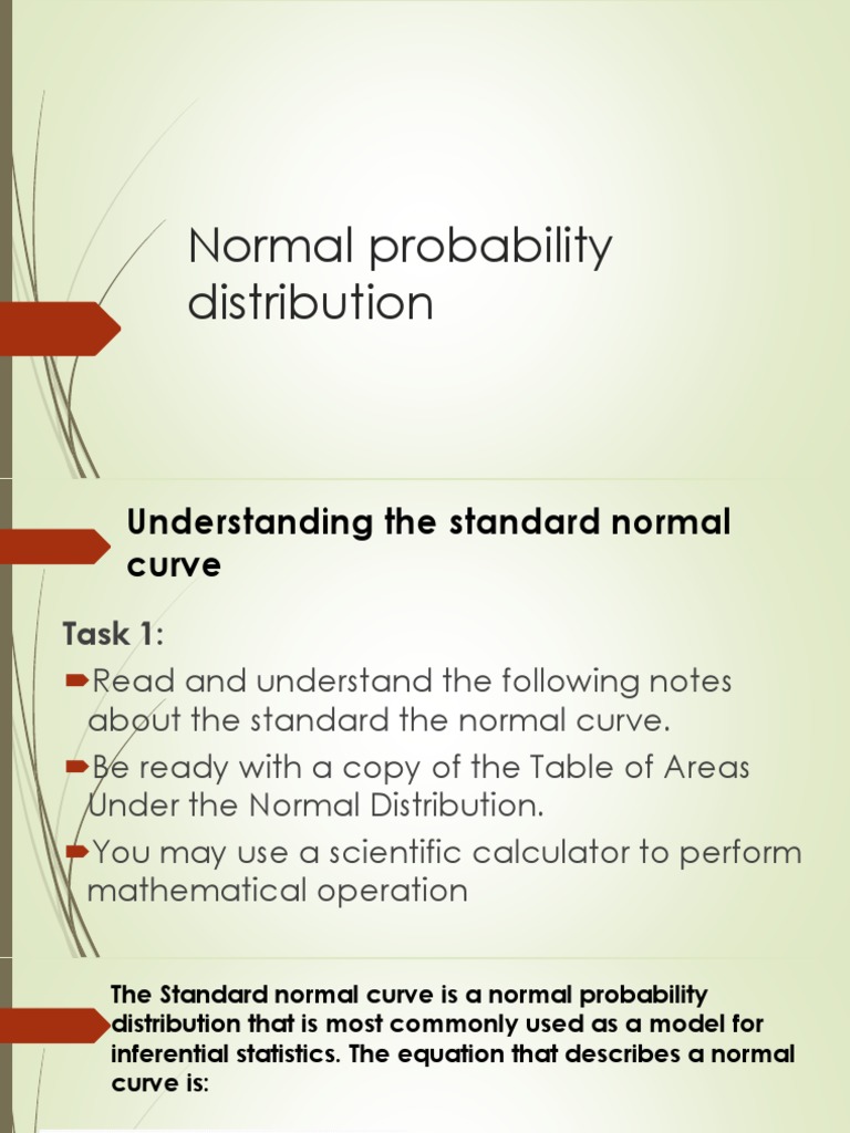 Normal Probability Distribution | PDF | Normal Distribution | Standard ...