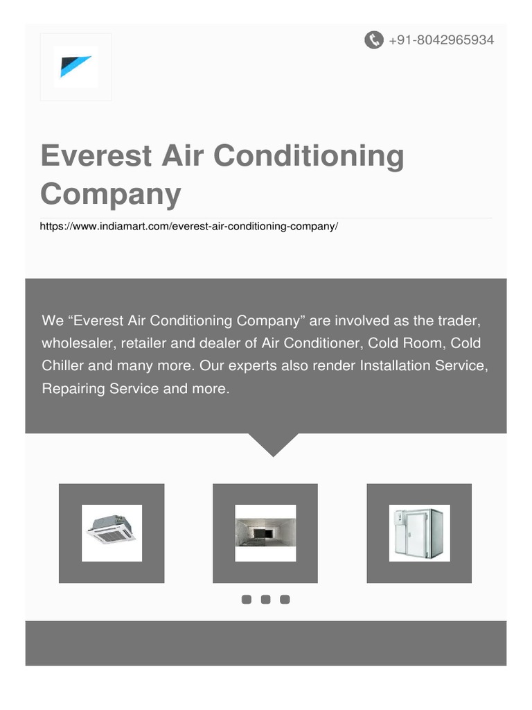 Everest Air Conditioning Company | PDF | Air Conditioning | Refrigerator