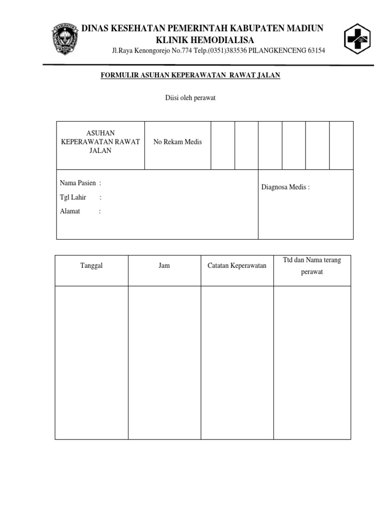 Formulir Asuhan Keperawatan Rawat Jalan | PDF Formulir Asuhan Keperawatan Rawat Jalan | PDF